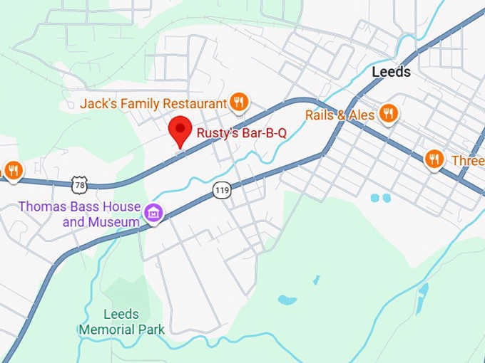 16. rusty's bar b q map