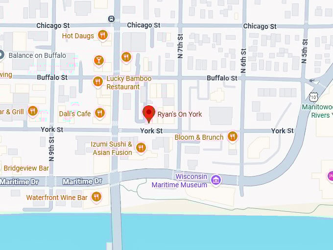 16. ryan's on york map