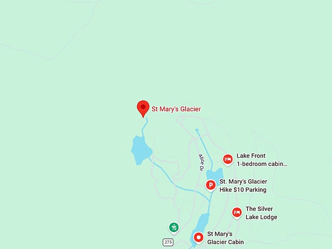 16. saint mary's glacier map