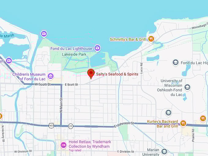 16. salty's seafood & spirits map