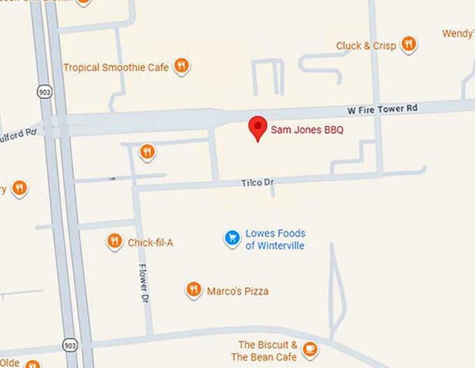 16. sam jones bbq map