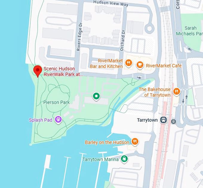 scenic hudson riverwalk park at tarrytown map