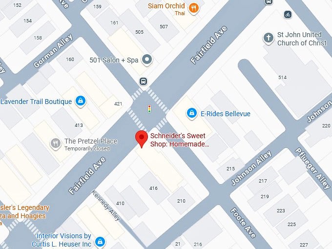 16. schneider's sweet shop homemade candies & ice cream's map