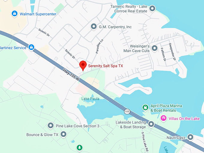 16. serenity salt spa tx map
