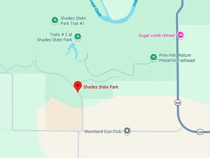 16. shades state park map