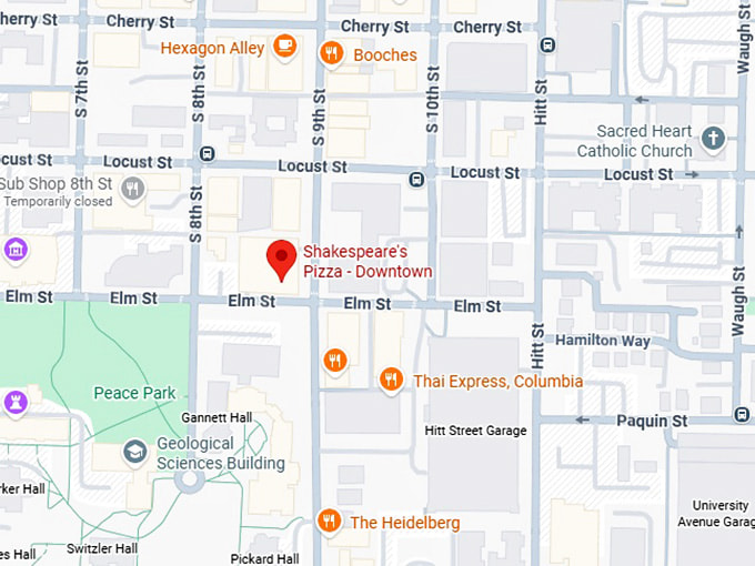 16. shakespeare's pizza downtown map