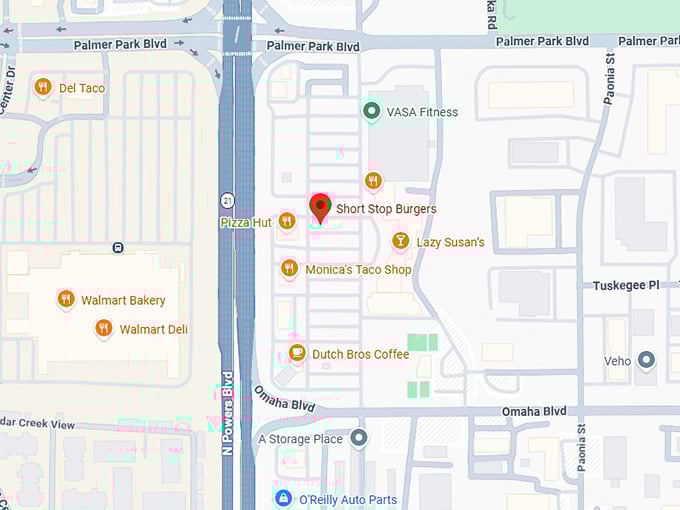 16. short stop burgers map