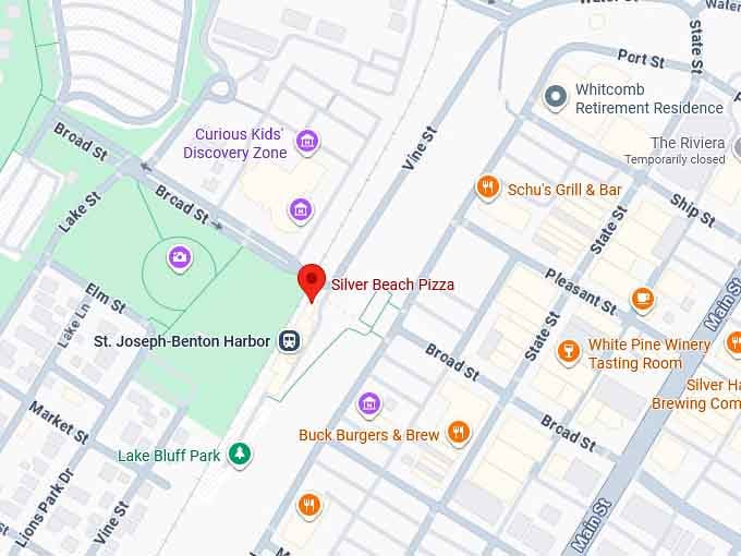 16. silver beach pizza map