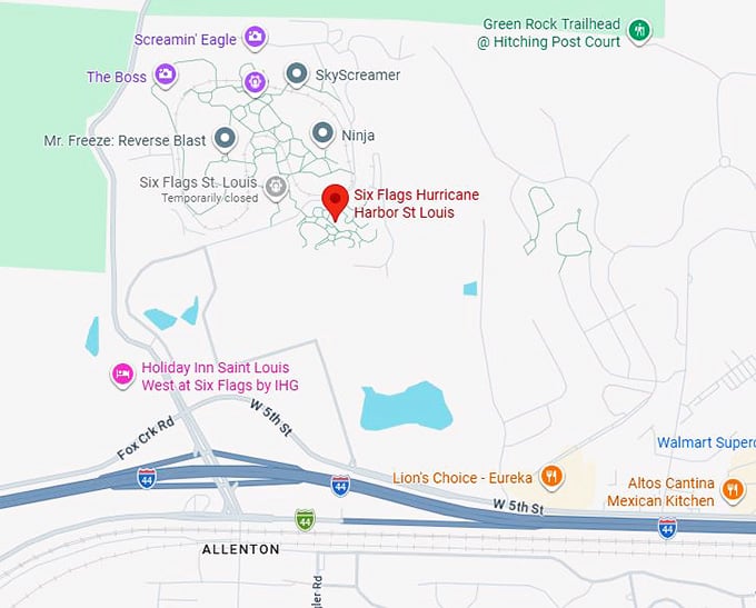 16. six flags hurricane harbor st louis map