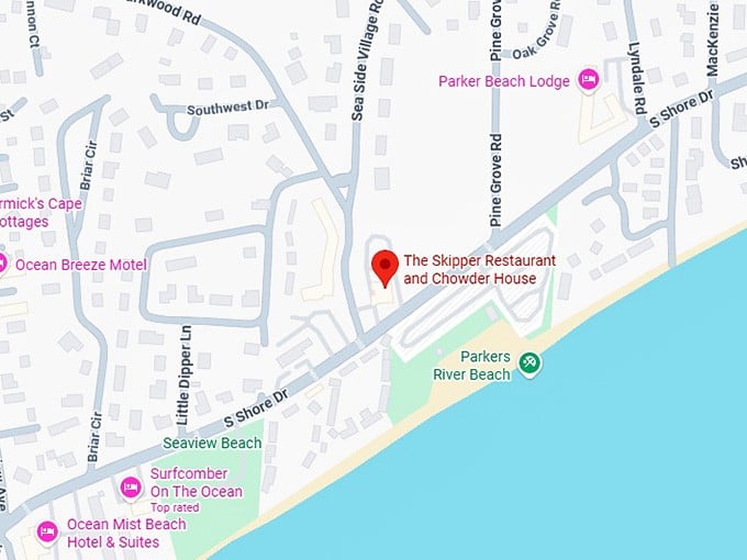 16. skipper restaurant & chowder house map