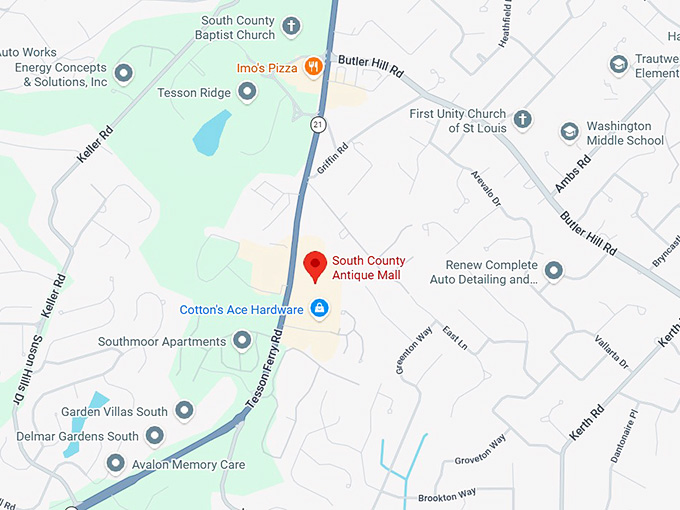 16. south county antique mall map