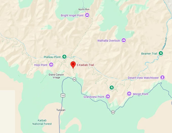 16. south kaibab trail map
