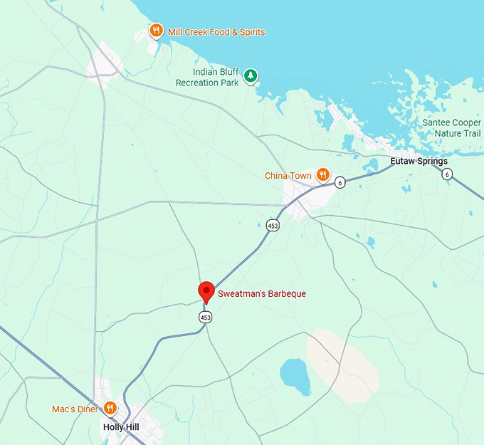 sweatman's barbeque map