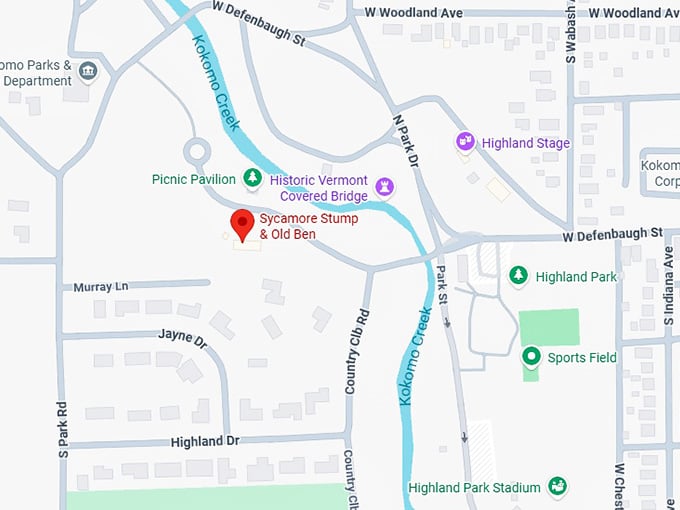 16. sycamore stump & old ben map