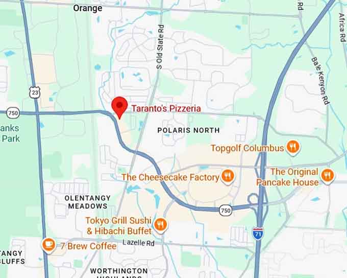 16. taranto's pizzeria map