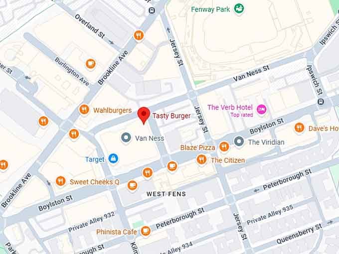 16. tasty burger map