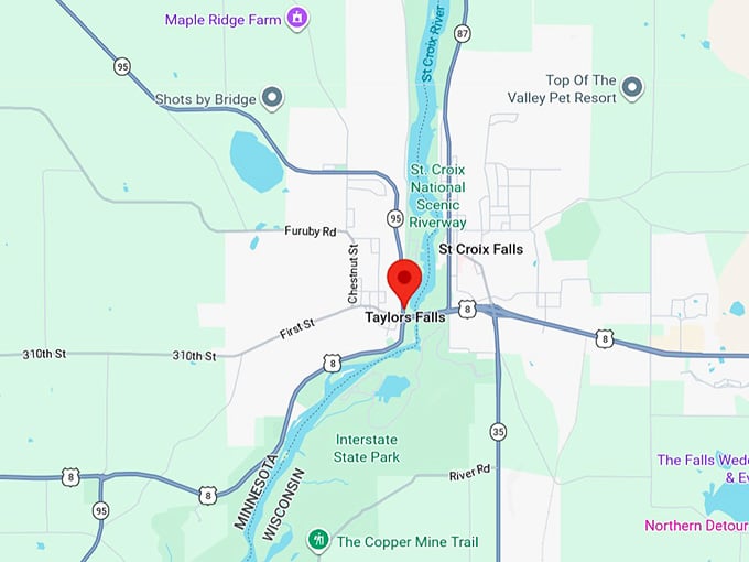 16. taylors falls mn map