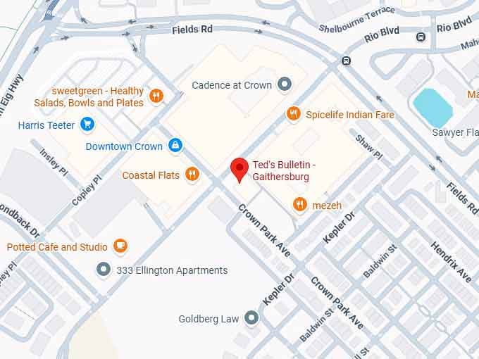 16. ted's bulletin gaithersburg map