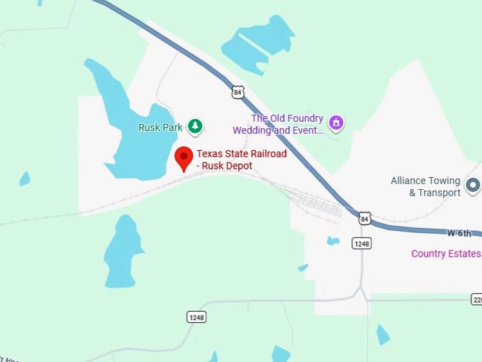 16. texas state railroad rusk depot map