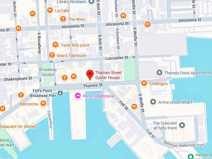 16. thames street oyster house map