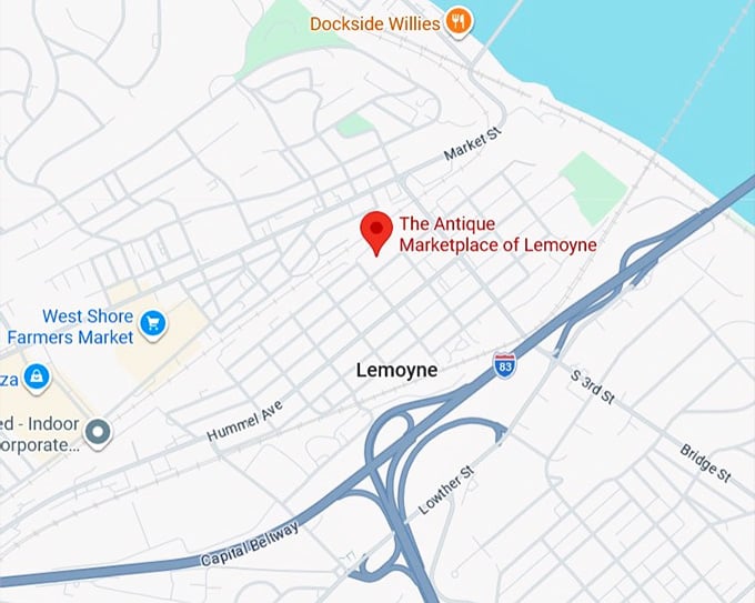 16. the antique marketplace of lemoyne map