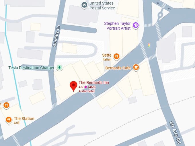 16. the bernards inn's map