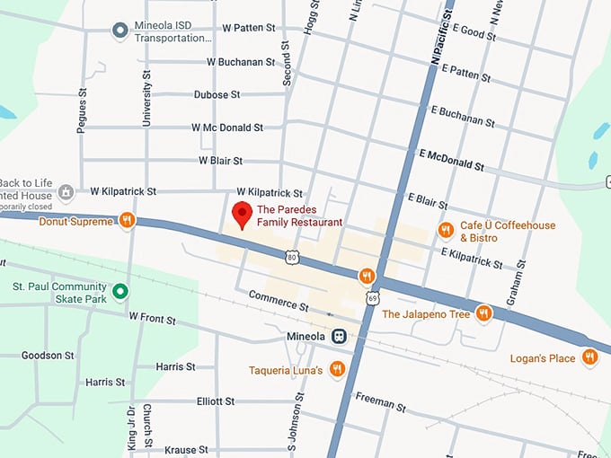 16. the paredes family restaurant map