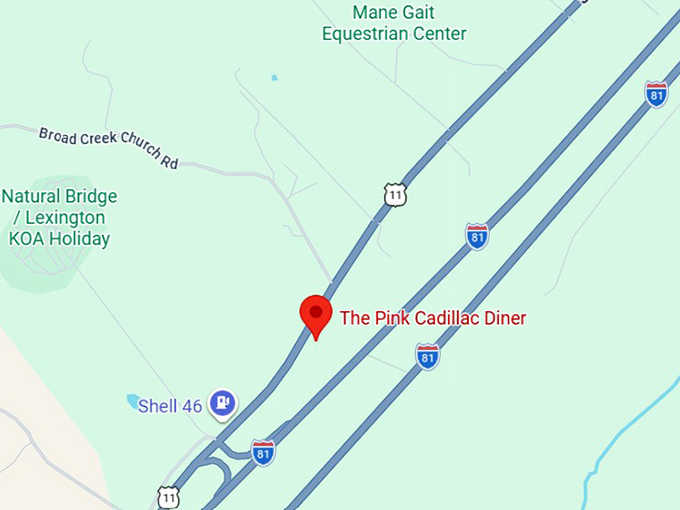 16. the pink cadillac diner map