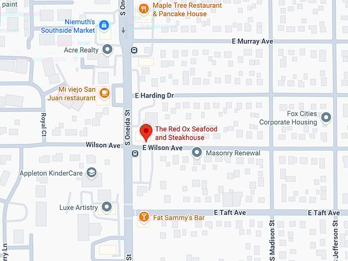 16. the red ox seafood and steakhouse map