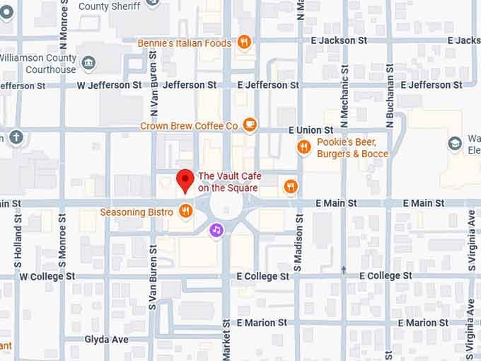 16. the vault cafe on the square map