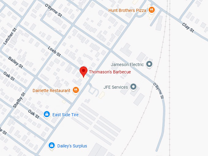 thomason's barbecue map