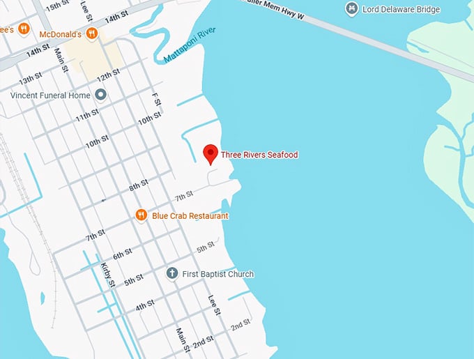 16. three rivers seafood map