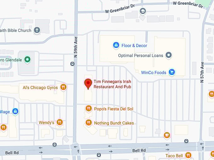 16. tim finnegan's irish restaurant and pub map