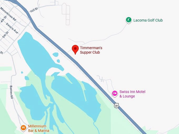 16. timmerman's supper club's map