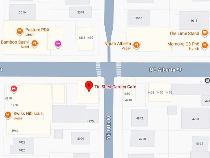16. tin shed garden cafe's map
