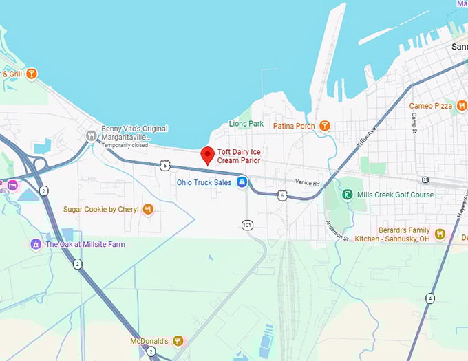 16. toft dairy ice cream parlor map