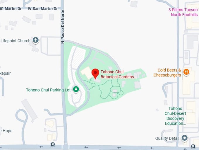 16. tohono chul botanical gardens, galleries, and bistro map