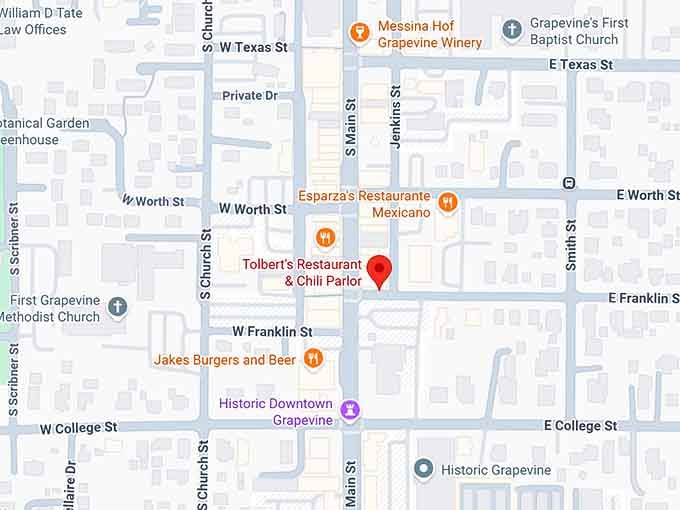 16. tolbert's restaurant & chili parlor map