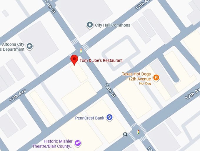 16. tom & joe's restaurant's map