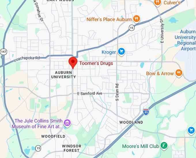 16. toomer's drugs map