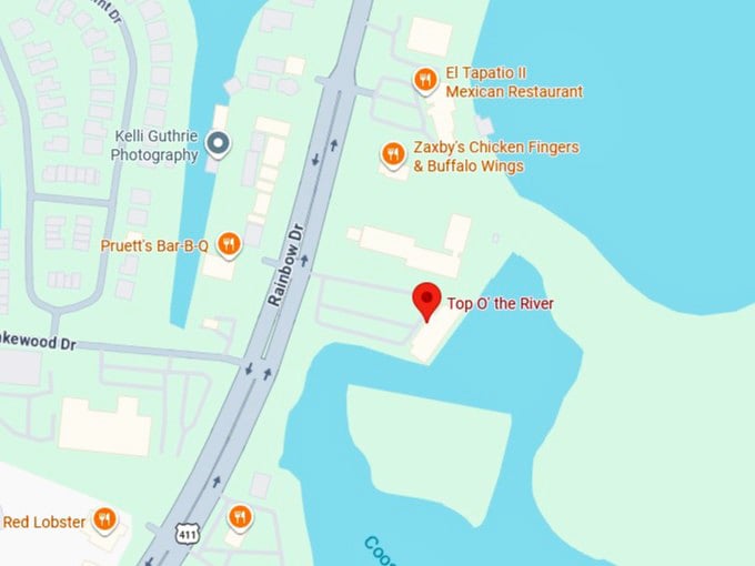 16. top o' the river's map