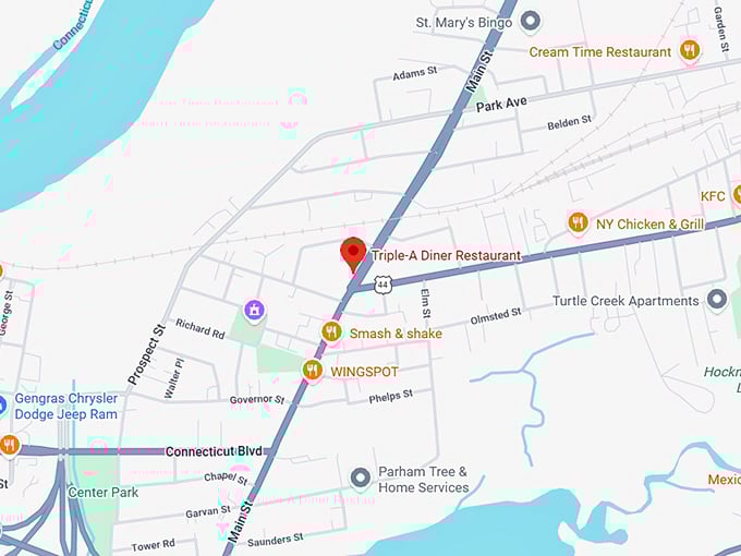 16. triple a diner restaurant map