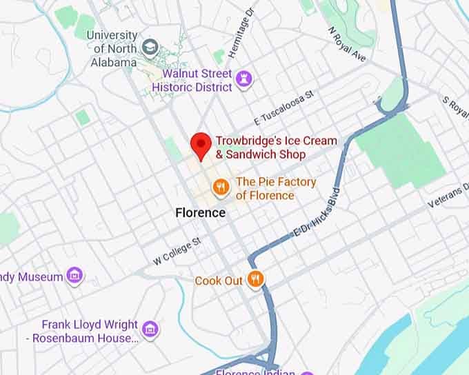 16. trowbridge's ice cream & sandwich shop map