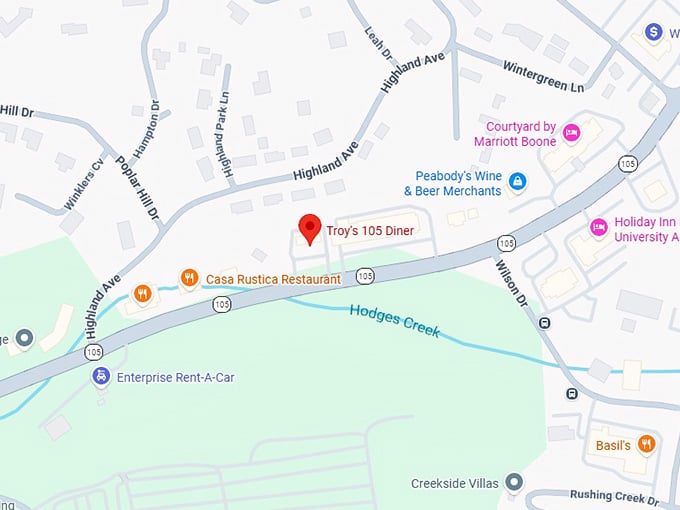 16. troy's 105 diner map