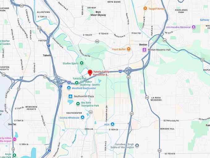 16. tukwila family fun center & bullwinkle's restaurant map