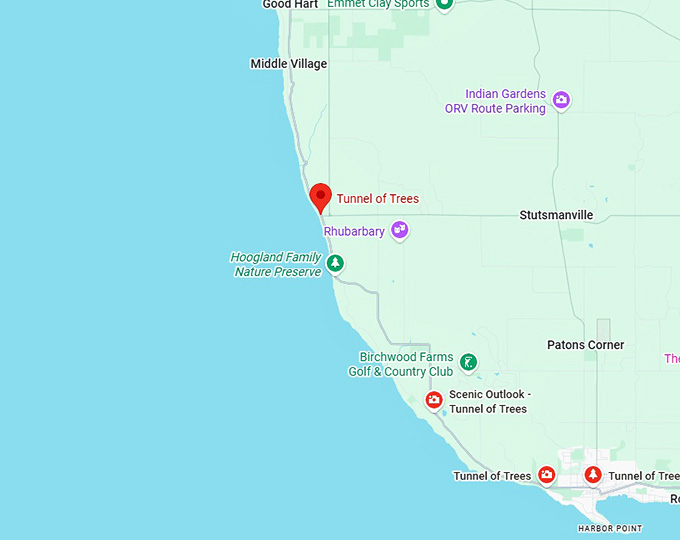 16. tunnel of trees map