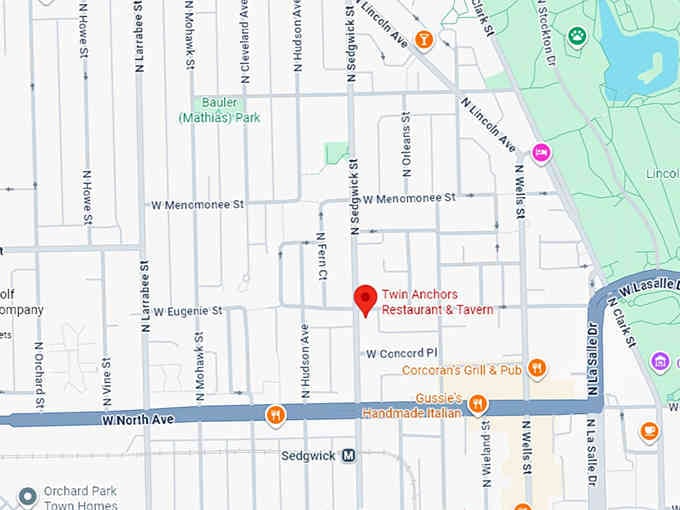 16. twin anchors restaurant & tavern map