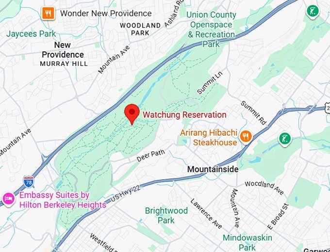 16. watchung reservation map