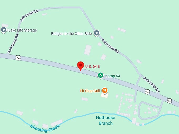 16. waterfall byway (us highway 64) map