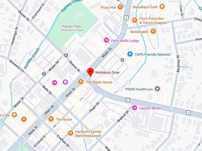 16. wellsboro diner map